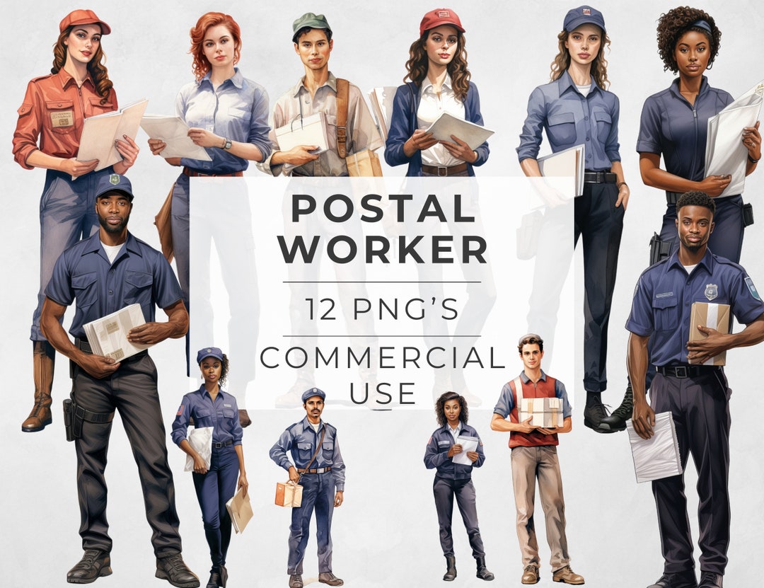 Postal Worker Clipart, Mail Carrier, Postman, Postal Worker Gift ...