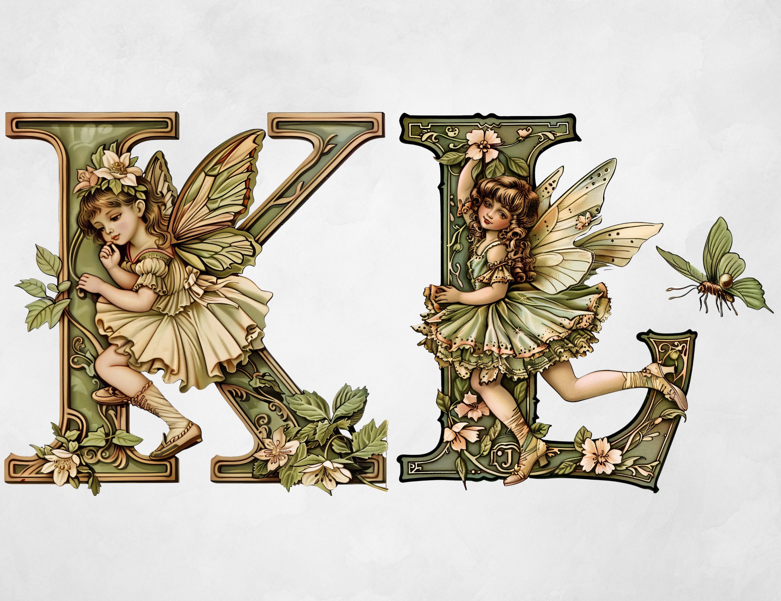 Fairies Alphabet Clipart, Watercolor Letters, Fairy Tale Sublimation ...