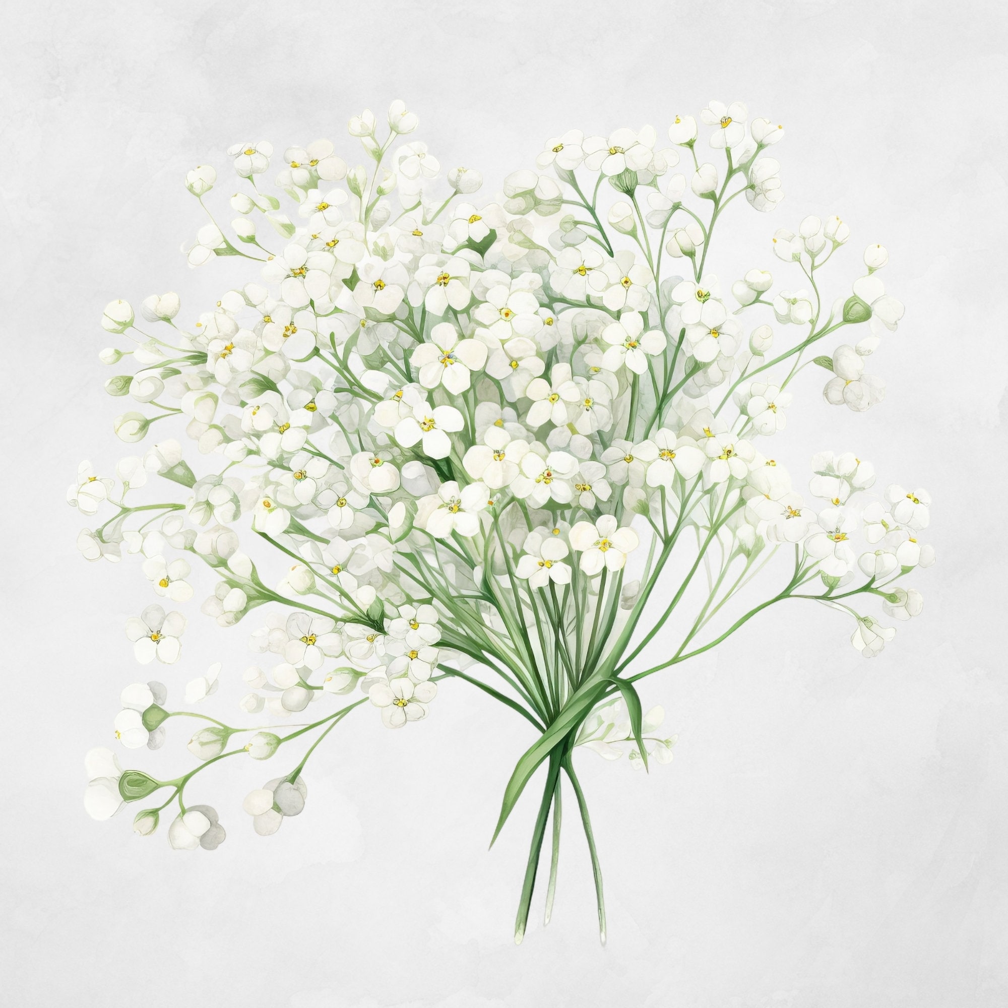 Baby's Breath Images Clipart, Babys Breath Watercolor Flowers Pack ...
