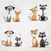 Quirky Cat and Dog Clipart, Whimsical Weird Pets, Scrapbook Ephemera ...