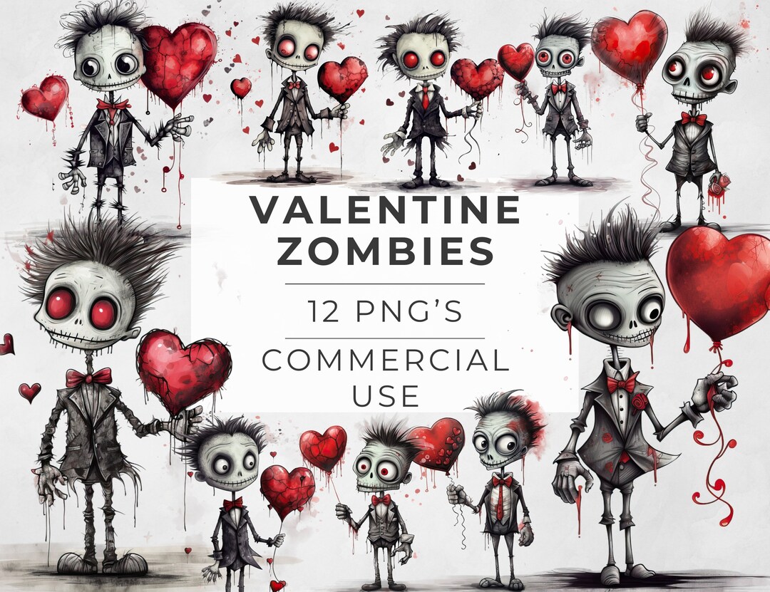Valentine Zombie Clipart, Valentines Day Png Image, Horror, Gothic ...