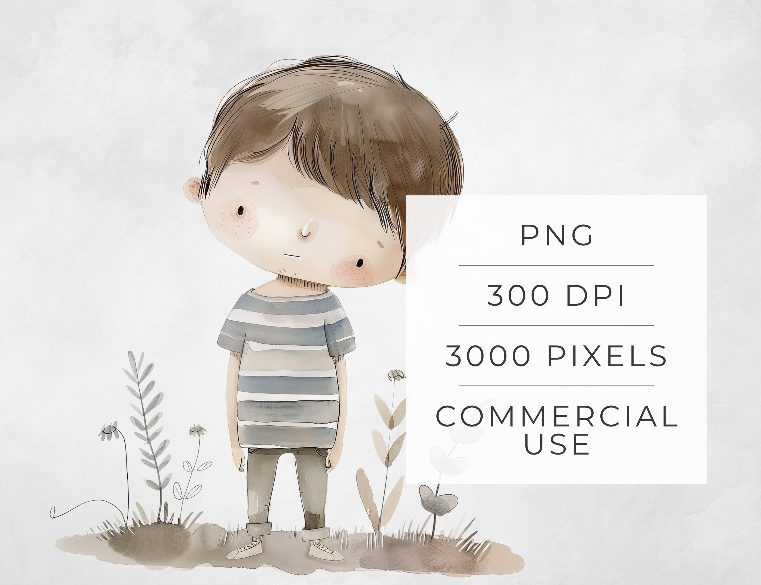 Clipart Whimsical Boy, Mixed Media, Quirky, Male, Junk Journal Images ...