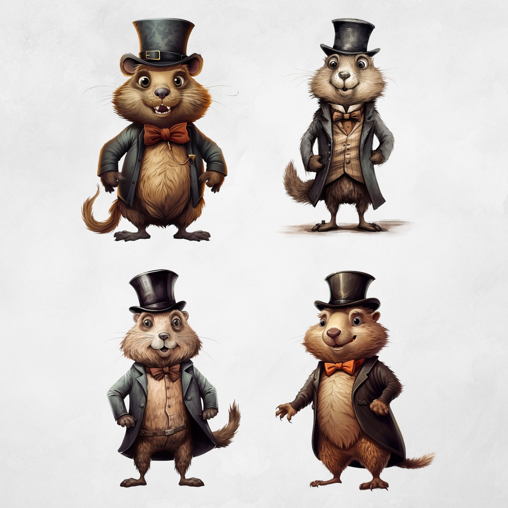 Groundhog Clipart, Quirky, Transparent PNG, Woodchuck, Happy Groundhog ...