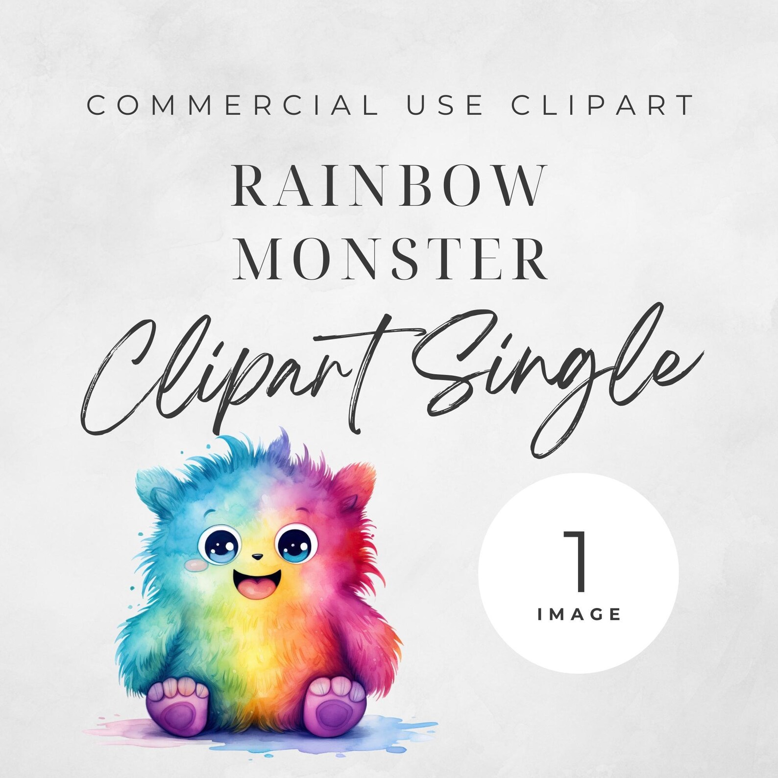 Rainbow Monster Transparent PNG Clipart Fantasy Character - Etsy