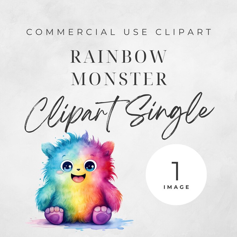 Rainbow Monster Transparent PNG Clipart Fantasy Character - Etsy