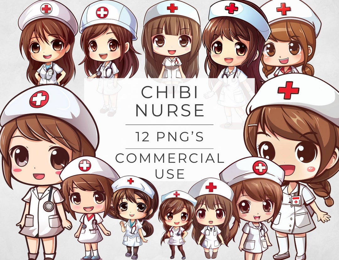 Chibi Clipart Nurse, Healthcare Worker, Hospital, Medical Doll, Cute ...