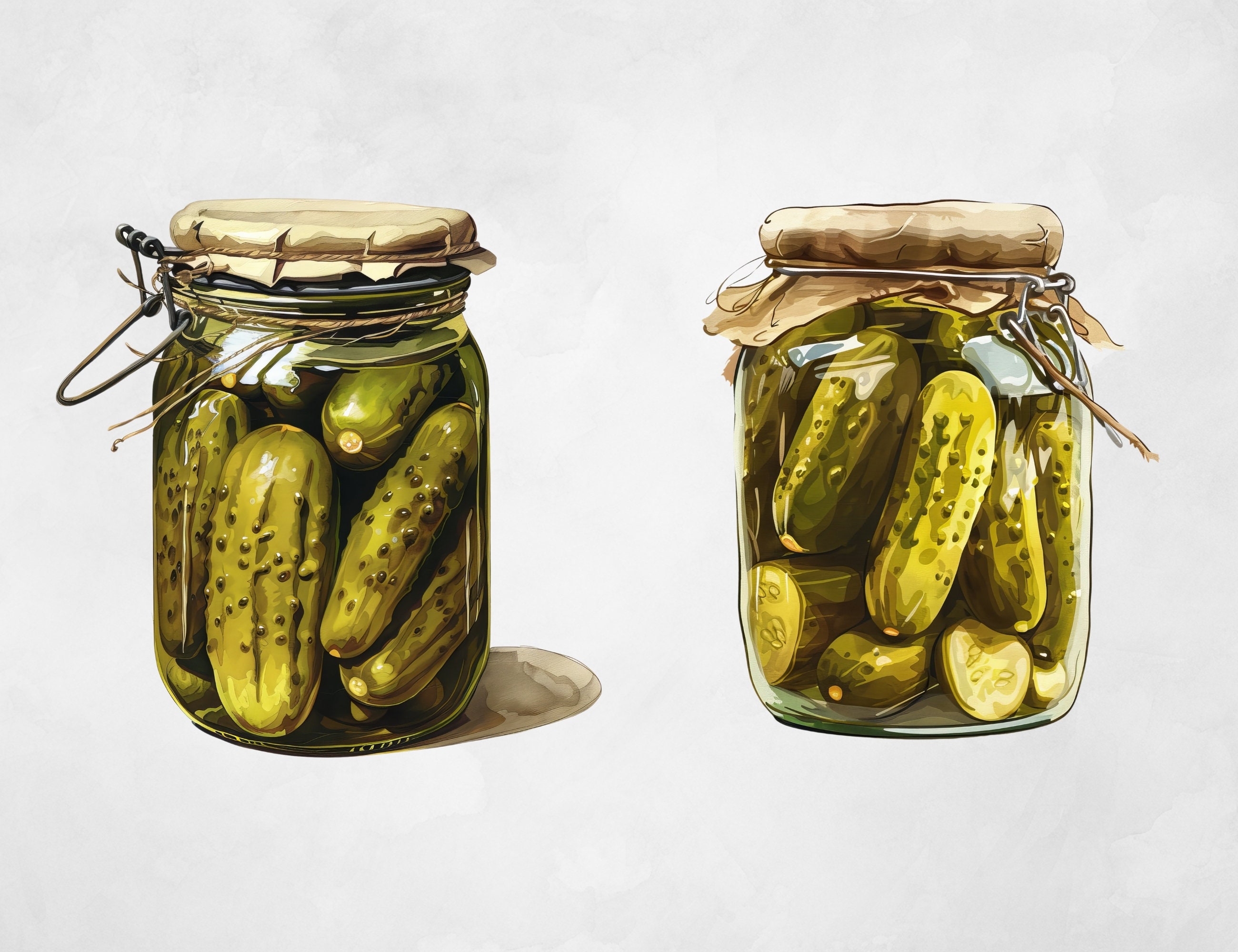 Pickle Jar Clipart, Pickle Jar, Watercolor, Sublimation PNG, Jar of ...