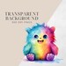 Rainbow Monster Transparent PNG Clipart Fantasy Character - Etsy