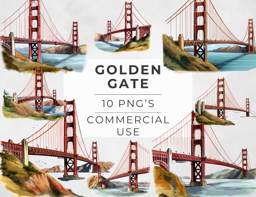 Golden Gate Clipart, Bridge, San Francisco Print, California Images ...