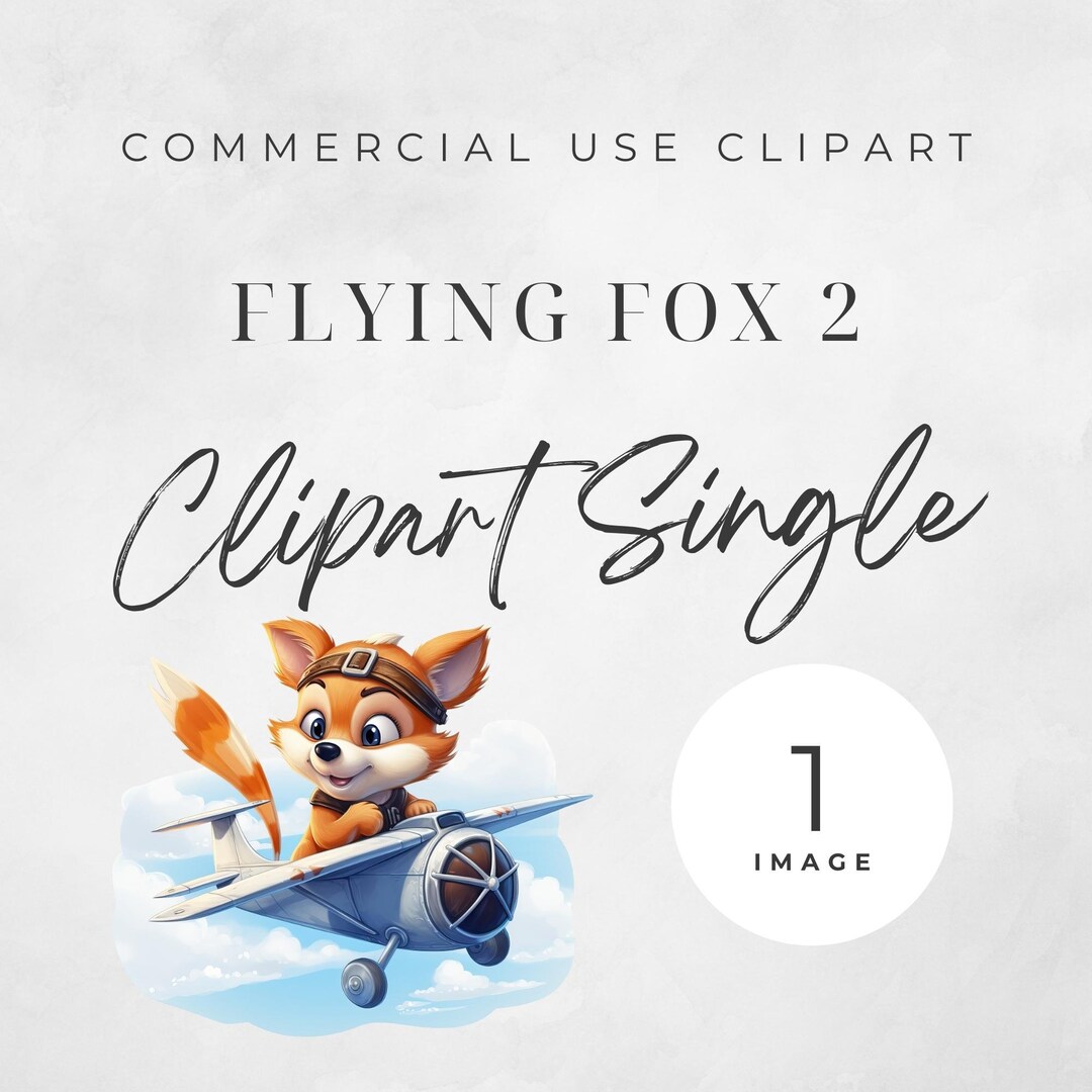 Fox in a Plane Transparent PNG Clipart Cartoon Image - Etsy
