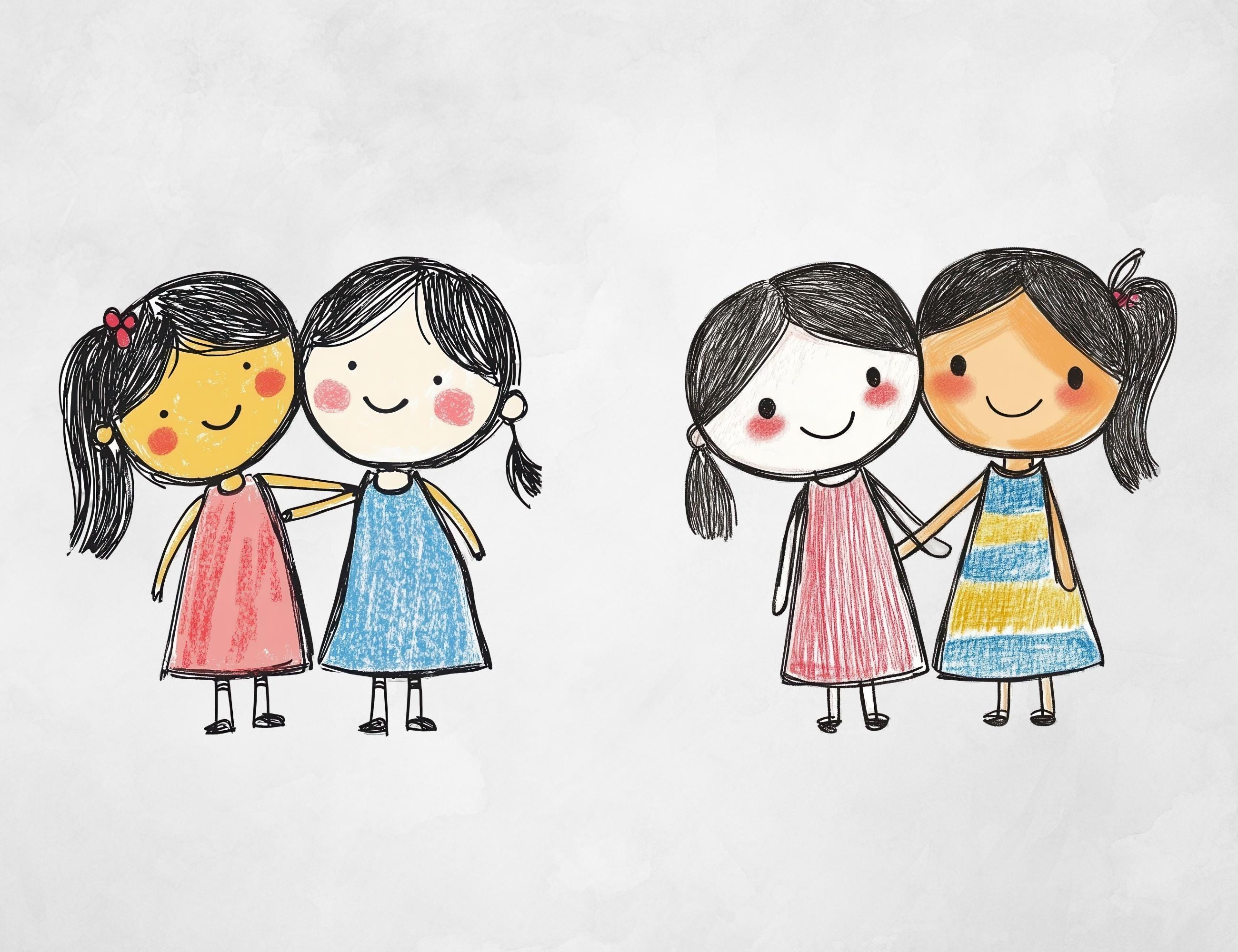 Sibling Clipart: Brother and Sister Doodles (transparent PNG, Digital ...