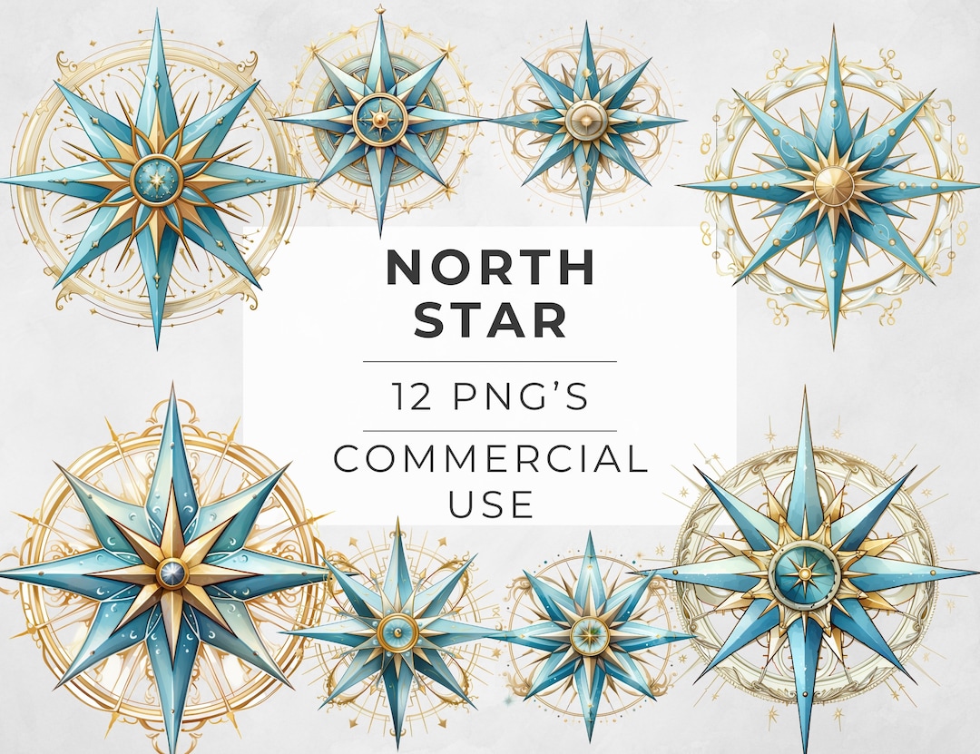 North Star Clipart, Nativity North Star, Star of Bethlehem, Digital ...