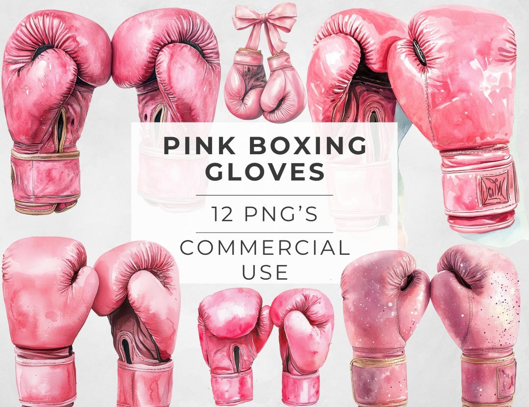 Pink Boxing Gloves Clipart: Watercolor Breast Cancer Awareness Ribbon ...
