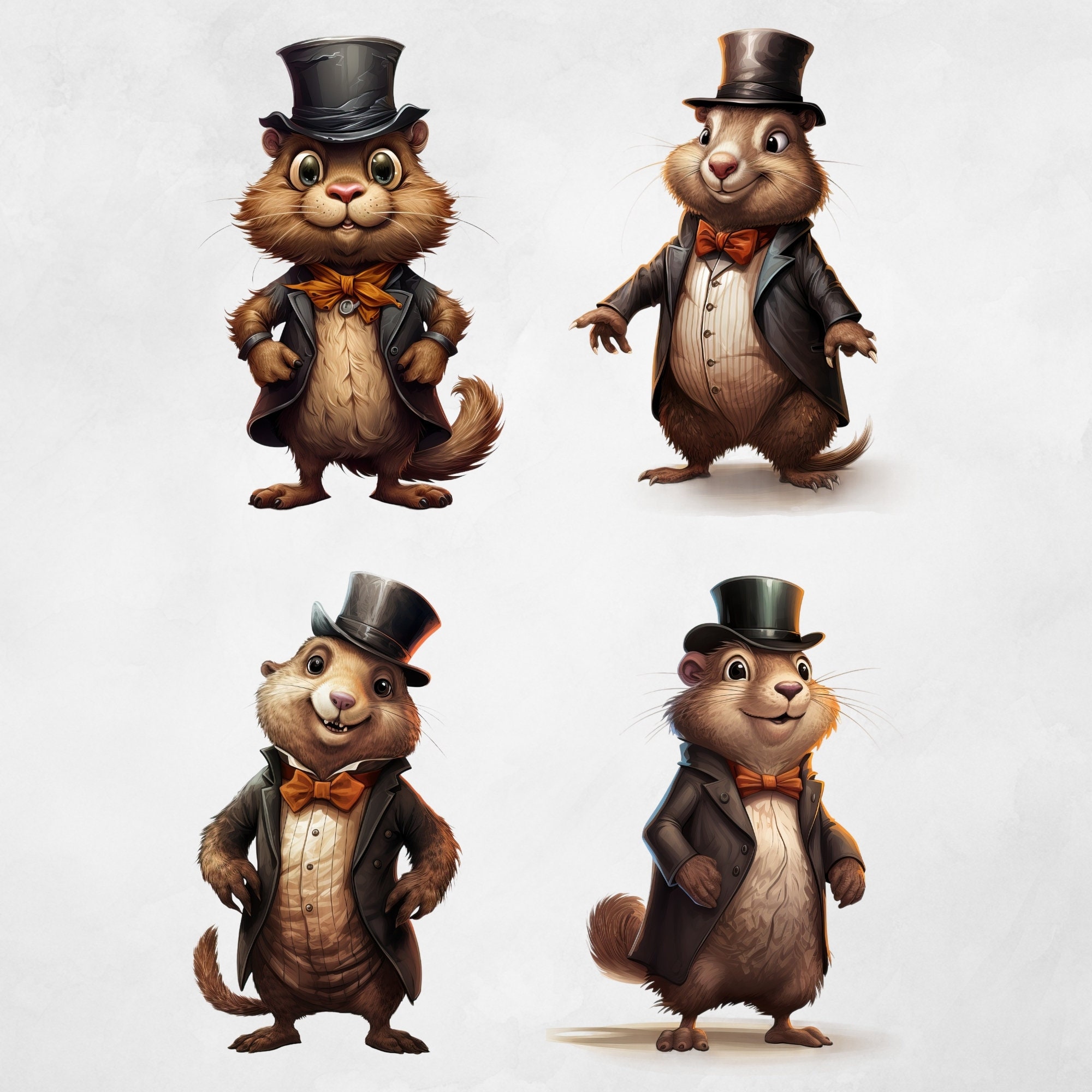 Groundhog Clipart, Quirky, Transparent PNG, Woodchuck, Happy Groundhog ...