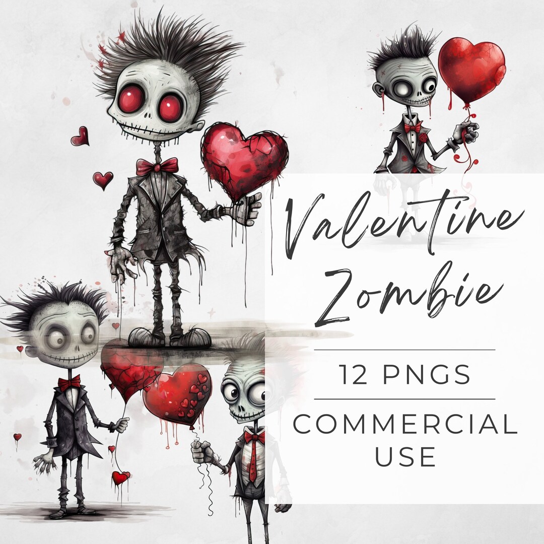 Valentine Zombie Clipart, Valentines Day Png Image, Horror, Gothic ...