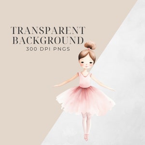 Ballerina Clipart, Cute Ballet, Pink Tutu, Birthday, Watercolor Images ...