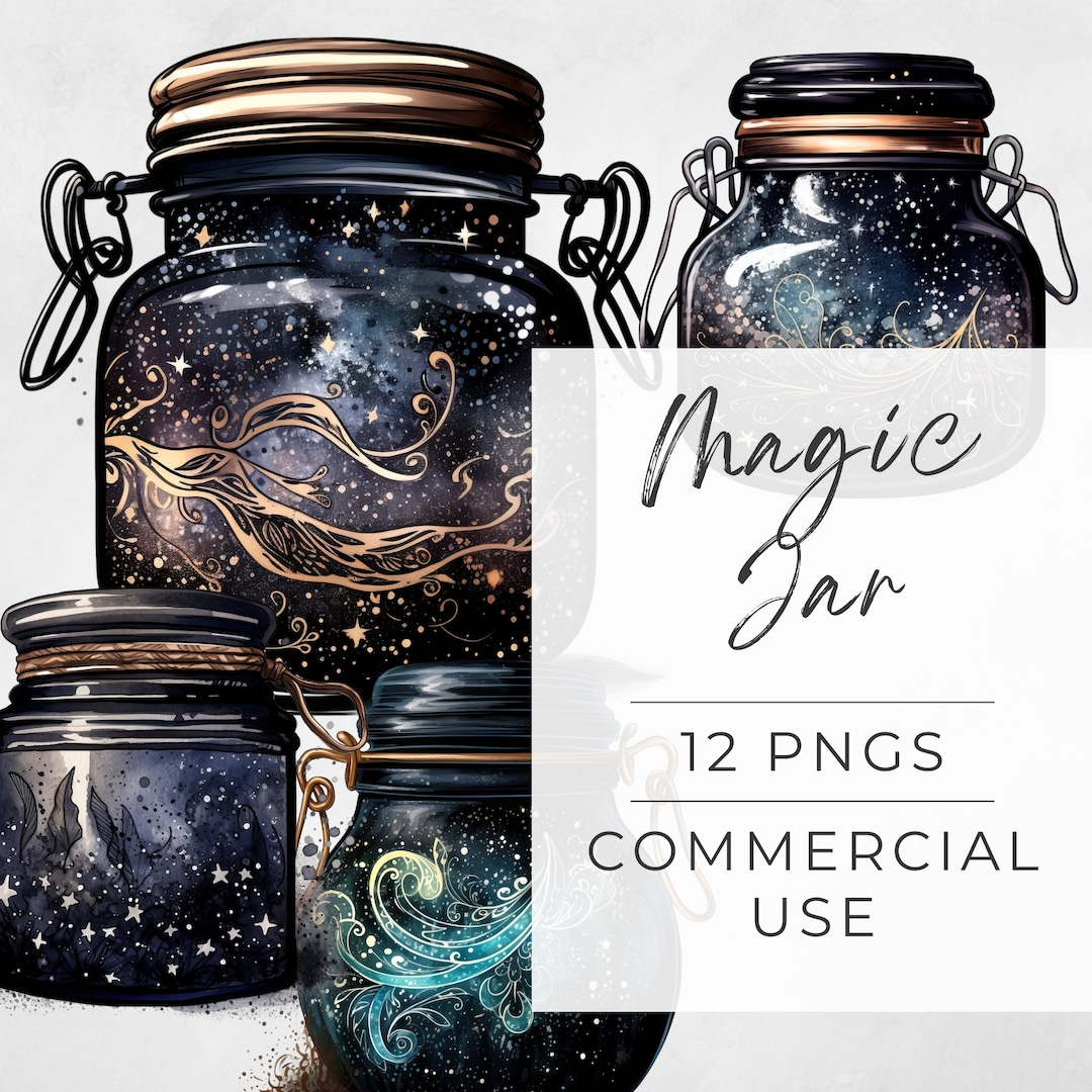 Magic Jar Clipart, Mason Jar Png Image, Glass, Magical, Fantasy ...