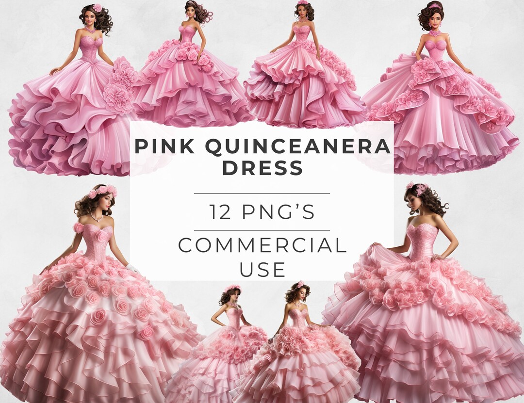 Pink Quinceanera Dress, Elegant Dresses, Birthday Princess, INSTANT ...