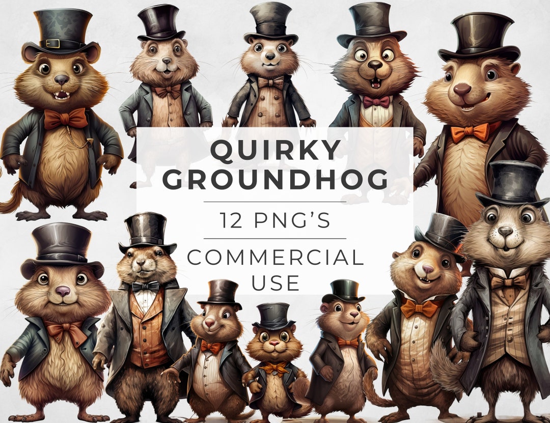 Groundhog Clipart, Quirky, Transparent PNG, Woodchuck, Happy Groundhog ...