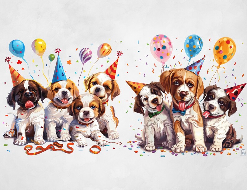 Puppy Pawty Clipart, Dog Party Invitation Images, Pet Birthday ...