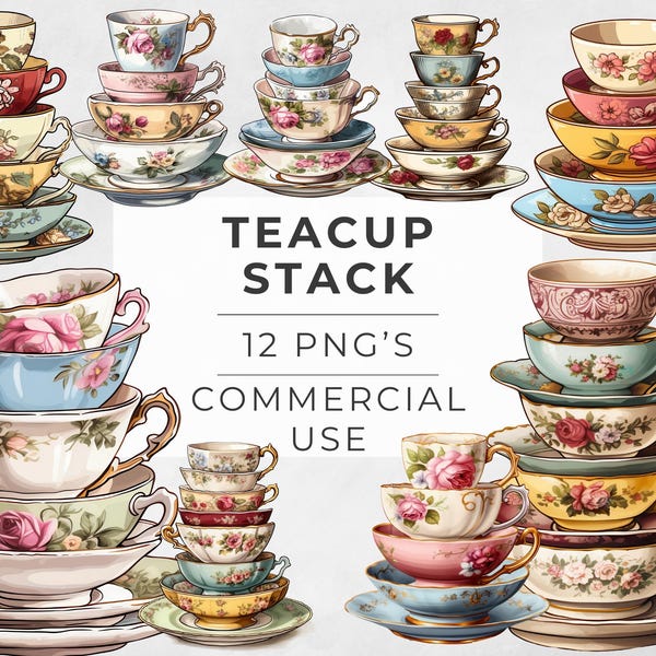Teacup Stack - Etsy