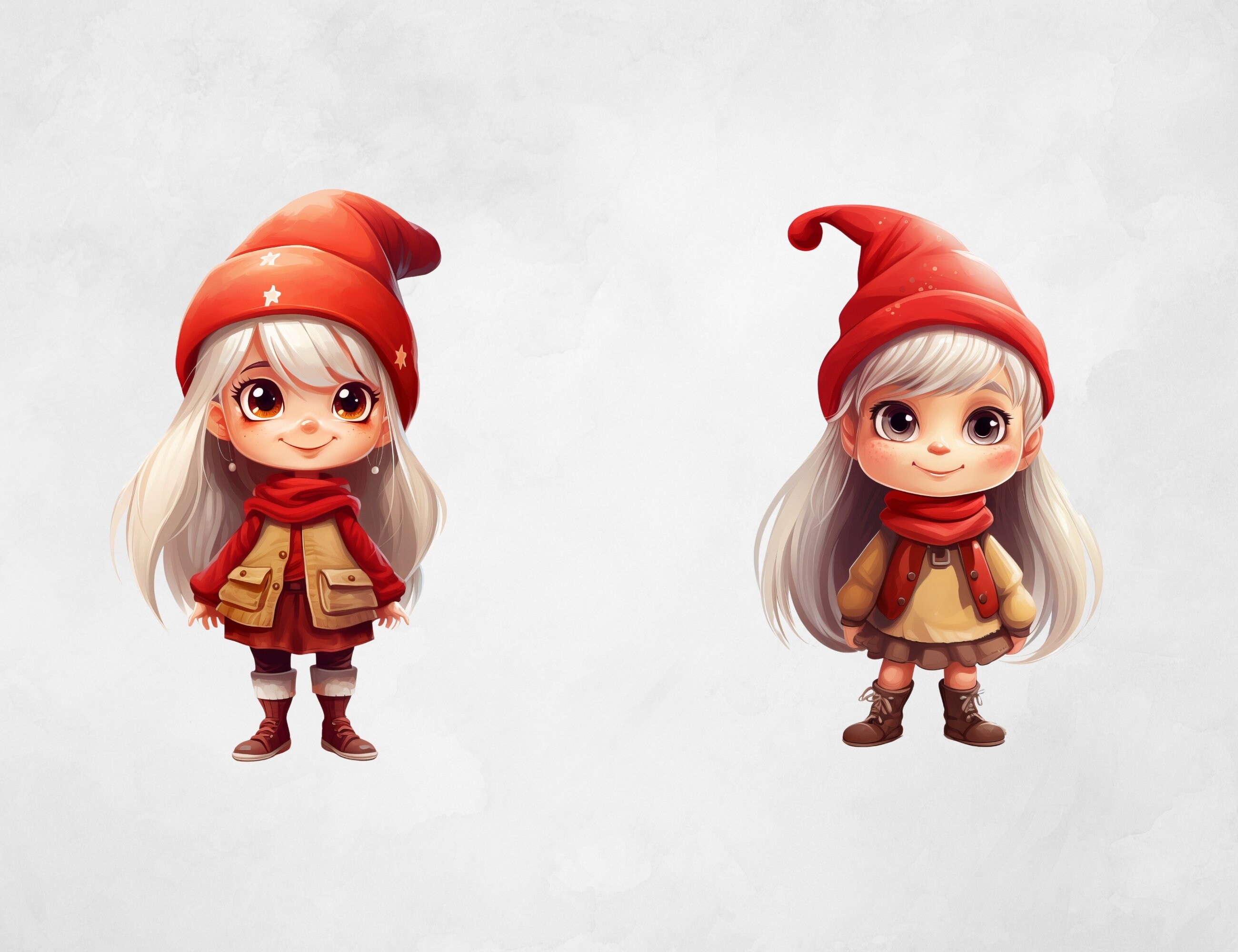 Cute Girl Gnome Clipart, Watercolor Clipart, PNG Design, Card Design ...