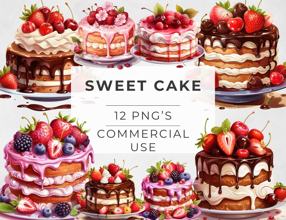 Clipart Sweet Cake, Dessert Images, Sweet Treat, Bakery, Strawberries ...