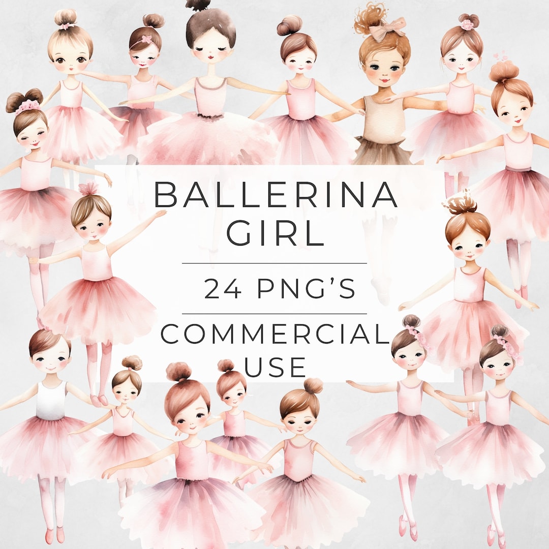 Ballerina Clipart, Cute Ballet, Pink Tutu, Birthday, Watercolor Images ...