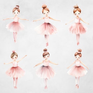 Ballerina Clipart, Cute Ballet, Pink Tutu, Birthday, Watercolor Images ...