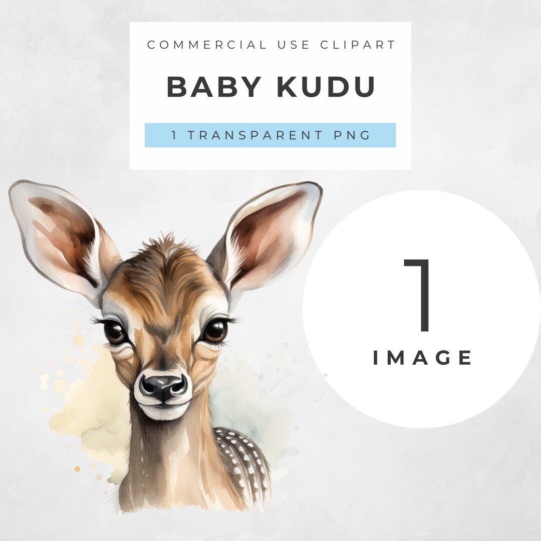 Baby Kudu Transparent PNG Clipart, Safari Animal Image, Watercolor ...