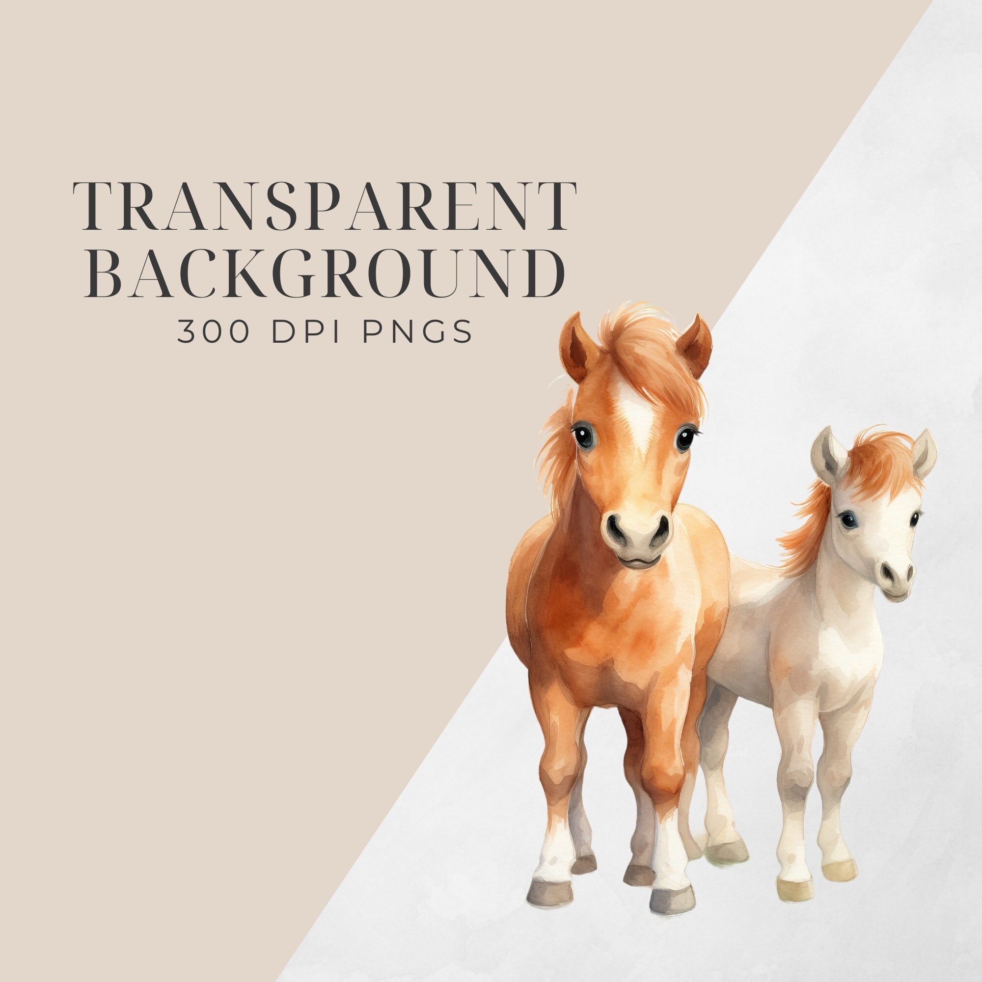 Pony Clipart Transparent PNG, Cute Animals, Scrapbook, Watercolor Horse ...
