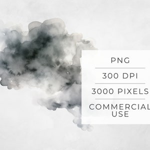 Grey Watercolor Washes Clipart Pack, Neutral, Texture Backgrounds ...