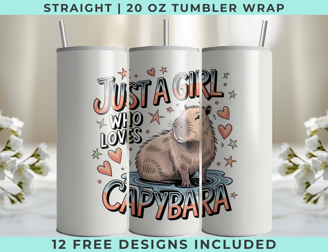 Just A Girl Who Loves Capybara Cute Sublimation PNG Design, Sublimation ...