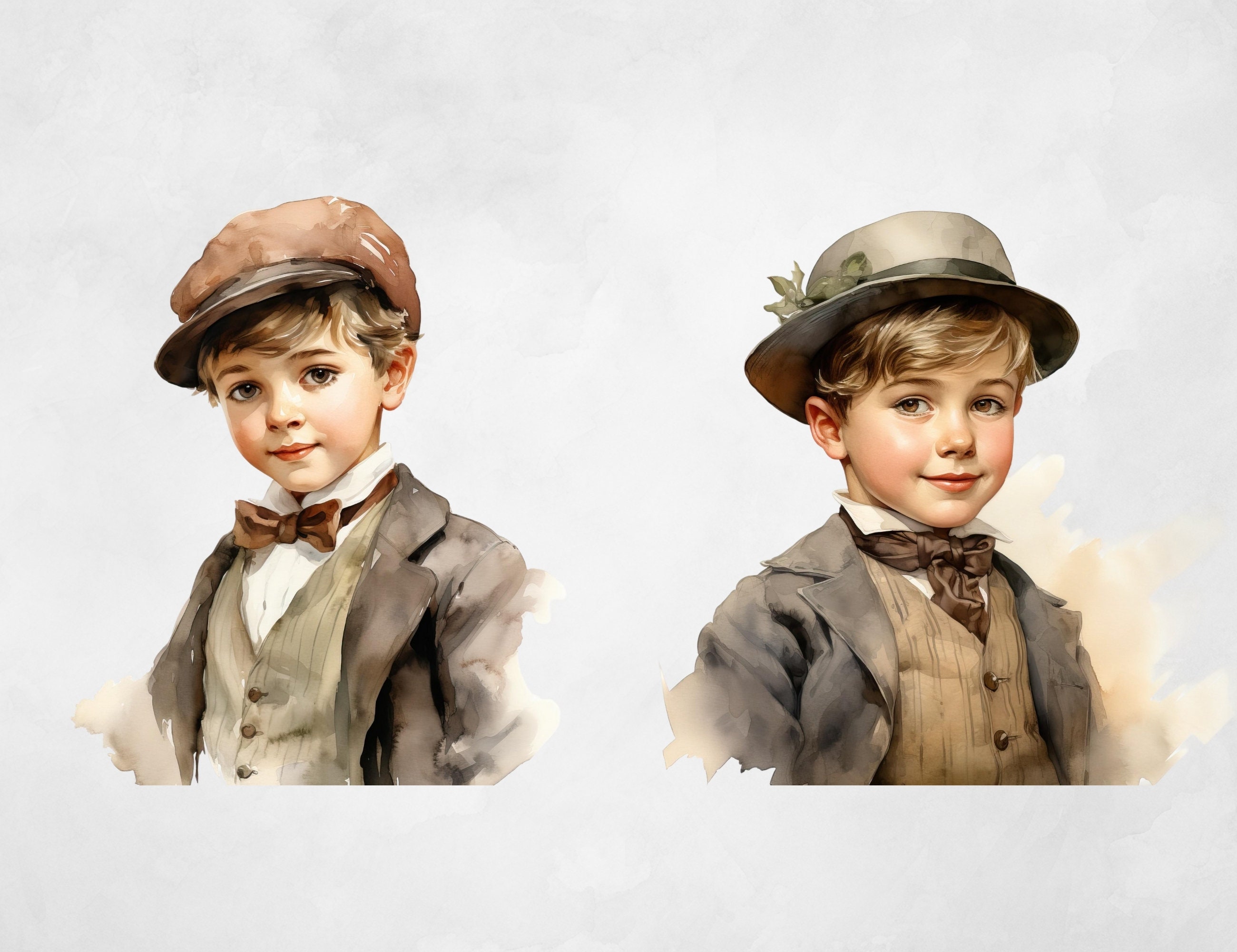 Victorian Little Boy Clipart, Watercolor, DIGITAL DOWNLOAD, Printable ...