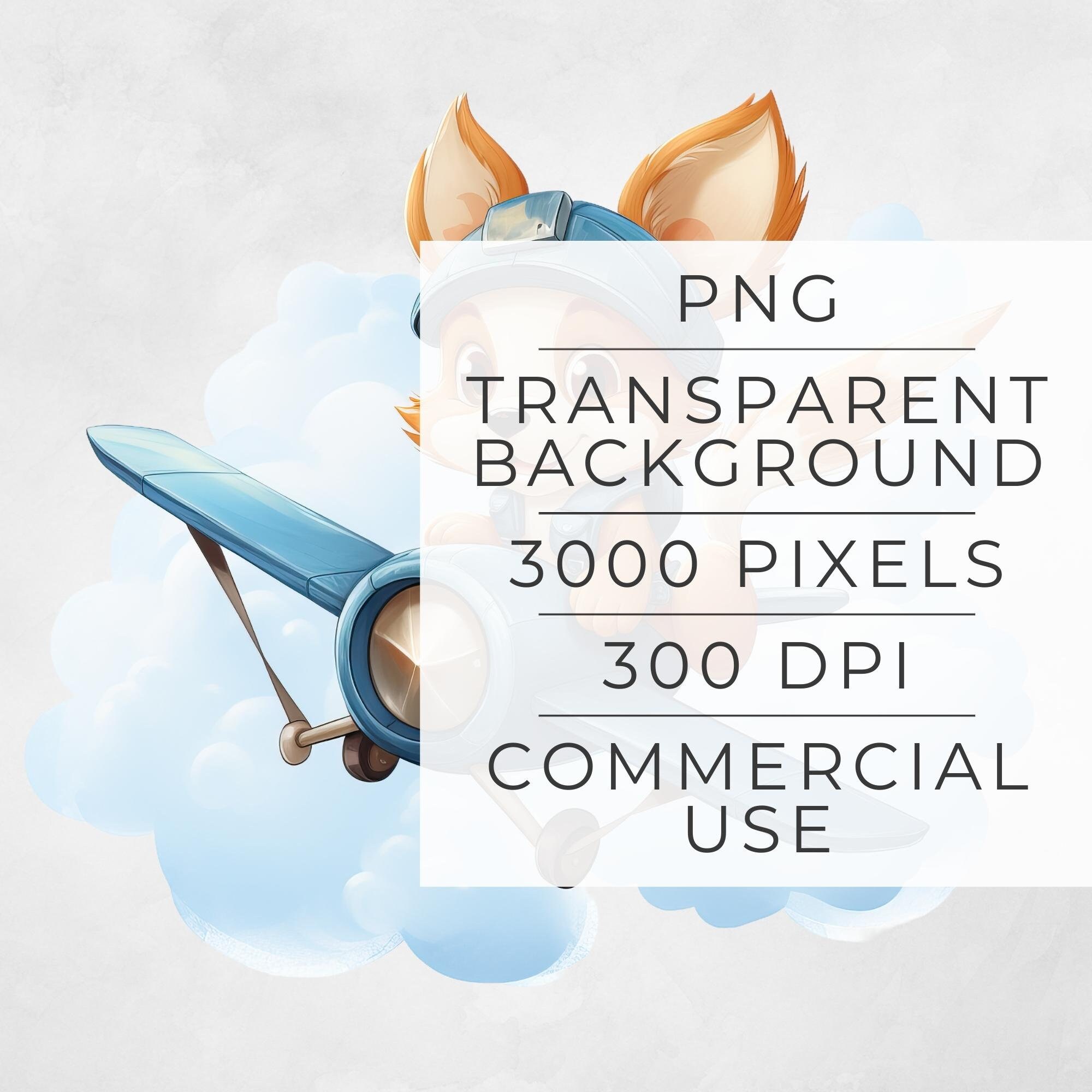 Fox in a Plane Transparent PNG Clipart Cartoon Image - Etsy