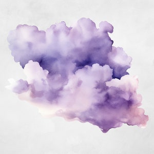Dusty Purple Watercolor Washes Clipart Pack, Neutral, Texture ...