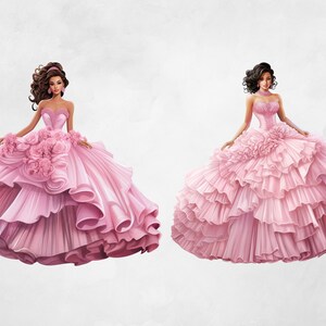 Pink Quinceanera Dress, Elegant Dresses, Birthday Princess, INSTANT ...