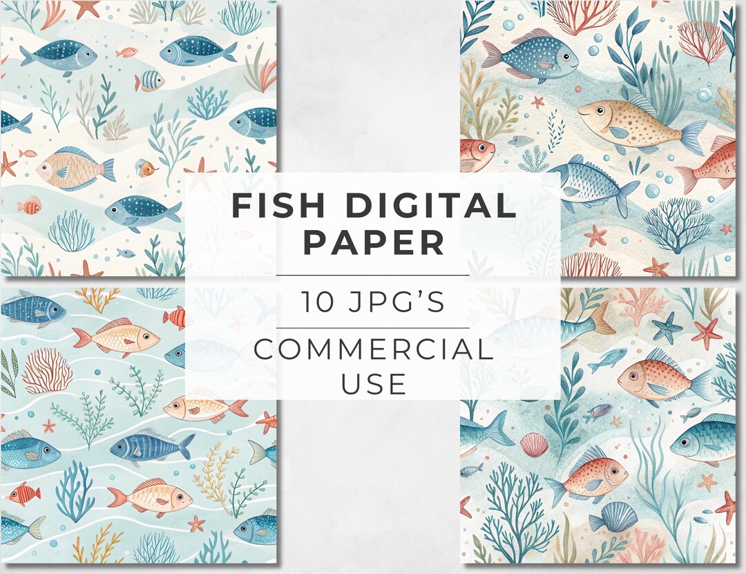 Fish Pattern Clipart Image, High Resolution Fish Illustrations, 300 DPI ...