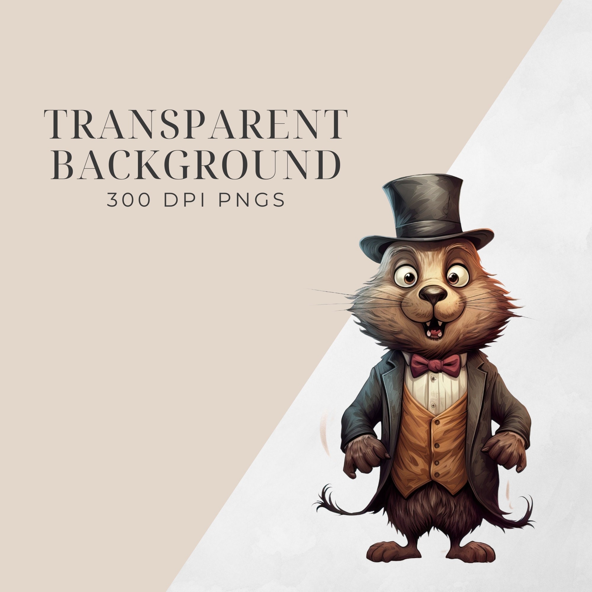 Groundhog Clipart, Quirky, Transparent PNG, Woodchuck, Happy Groundhog ...
