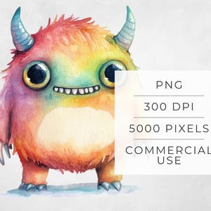 Little Monsters Clipart, Cute Birthday Graphics, Nursery Wall Art ...