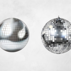 Silver Disco Ball Clipart, Mirror Ball, Retro Disco Ball, Rainbow Ball ...