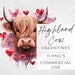 Highland Cow Valentine Clipart, Transparent PNG, Helfer, Cute ...
