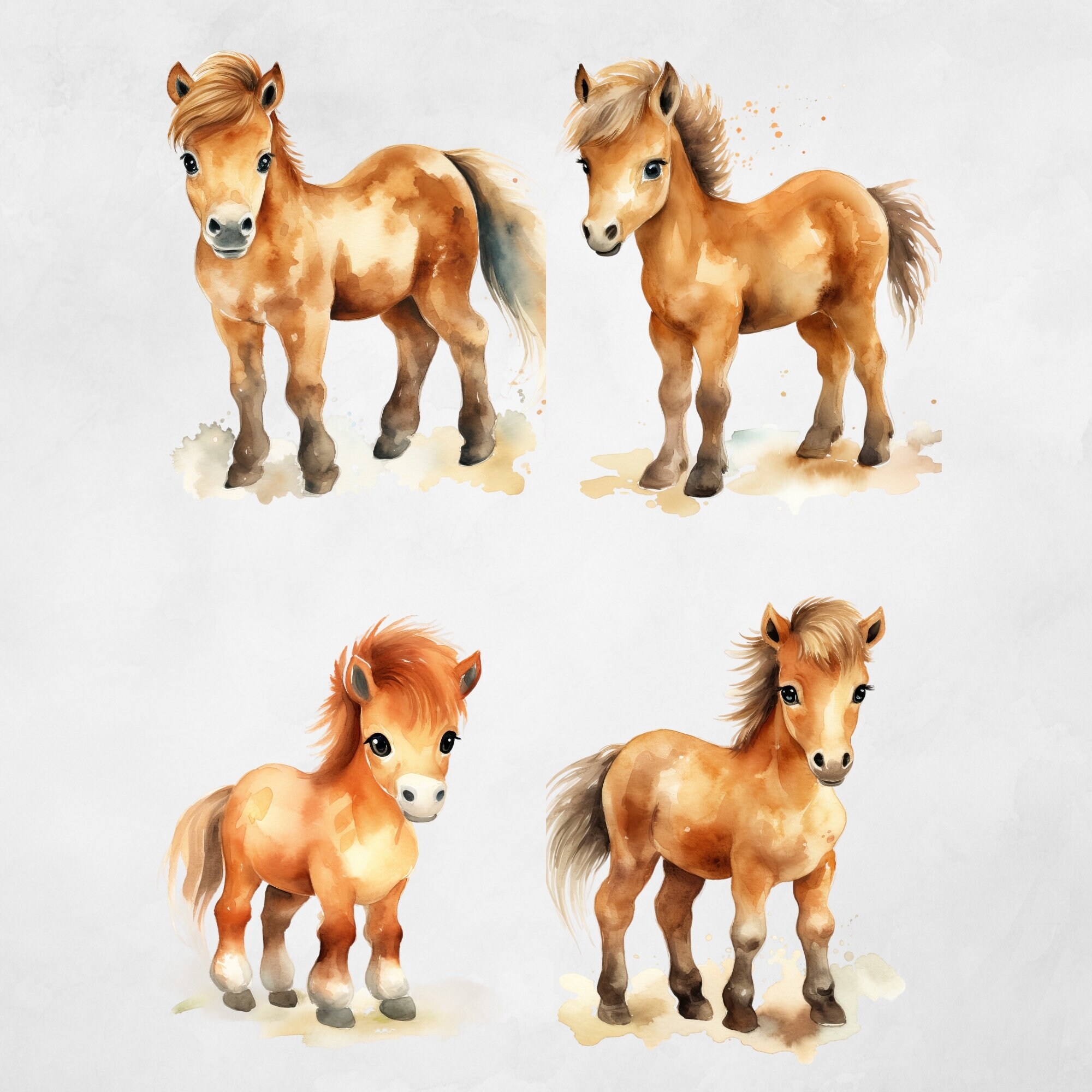 Pony Clipart Transparent PNG, Cute Animals, Scrapbook, Watercolor Horse ...
