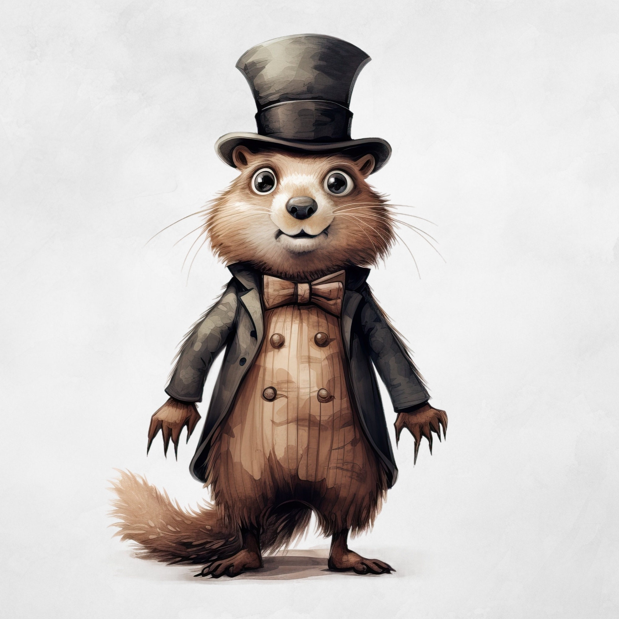 Groundhog Clipart, Quirky, Transparent PNG, Woodchuck, Happy Groundhog ...