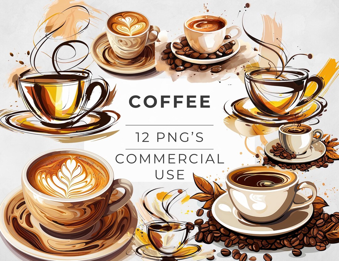 Coffee Themed Clipart, Coffee Lover, Java, Coffee Lover Gift, Digital ...