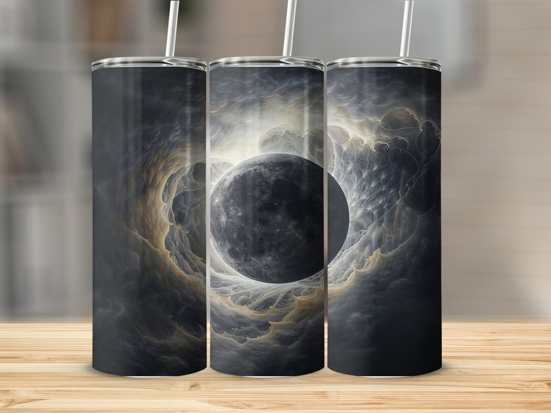 Solar Eclipse 20 Oz Skinny Tumbler Sublimation Design, Straight ...