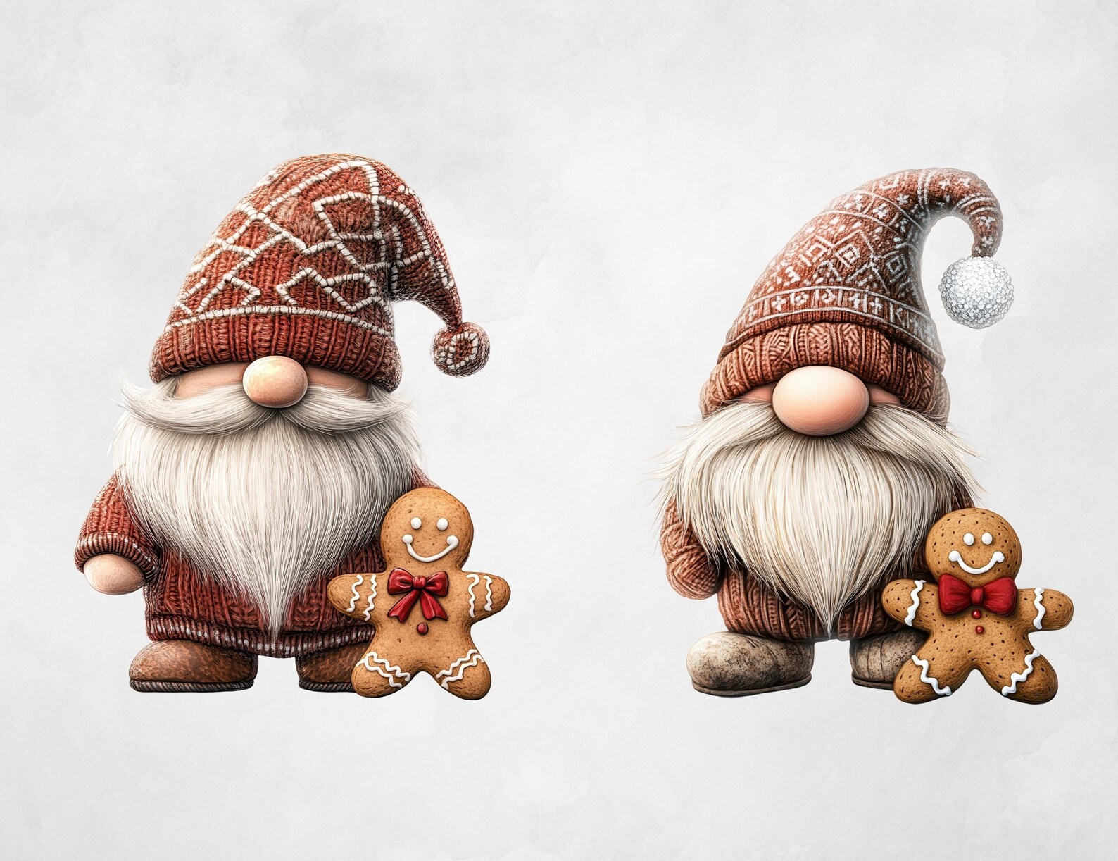 Gingerbread Gnome Clipart, Watercolor Christmas Gnome, Cute Xmas Images ...