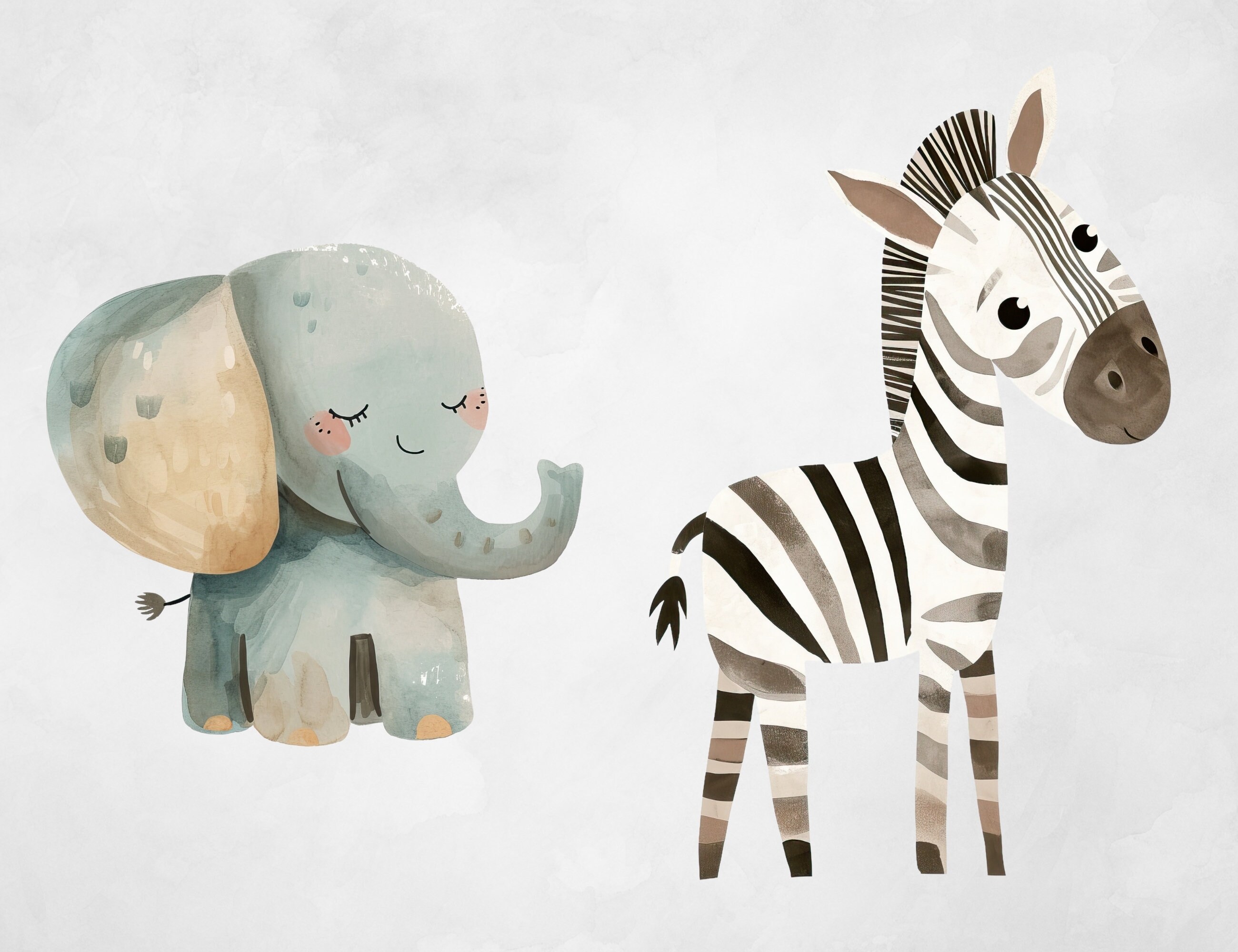 Cute Animals Clipart Transparent PNG, Adorable, Watercolor, Lion, Tiger ...