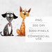 Quirky Cat and Dog Clipart, Whimsical Weird Pets, Scrapbook Ephemera ...