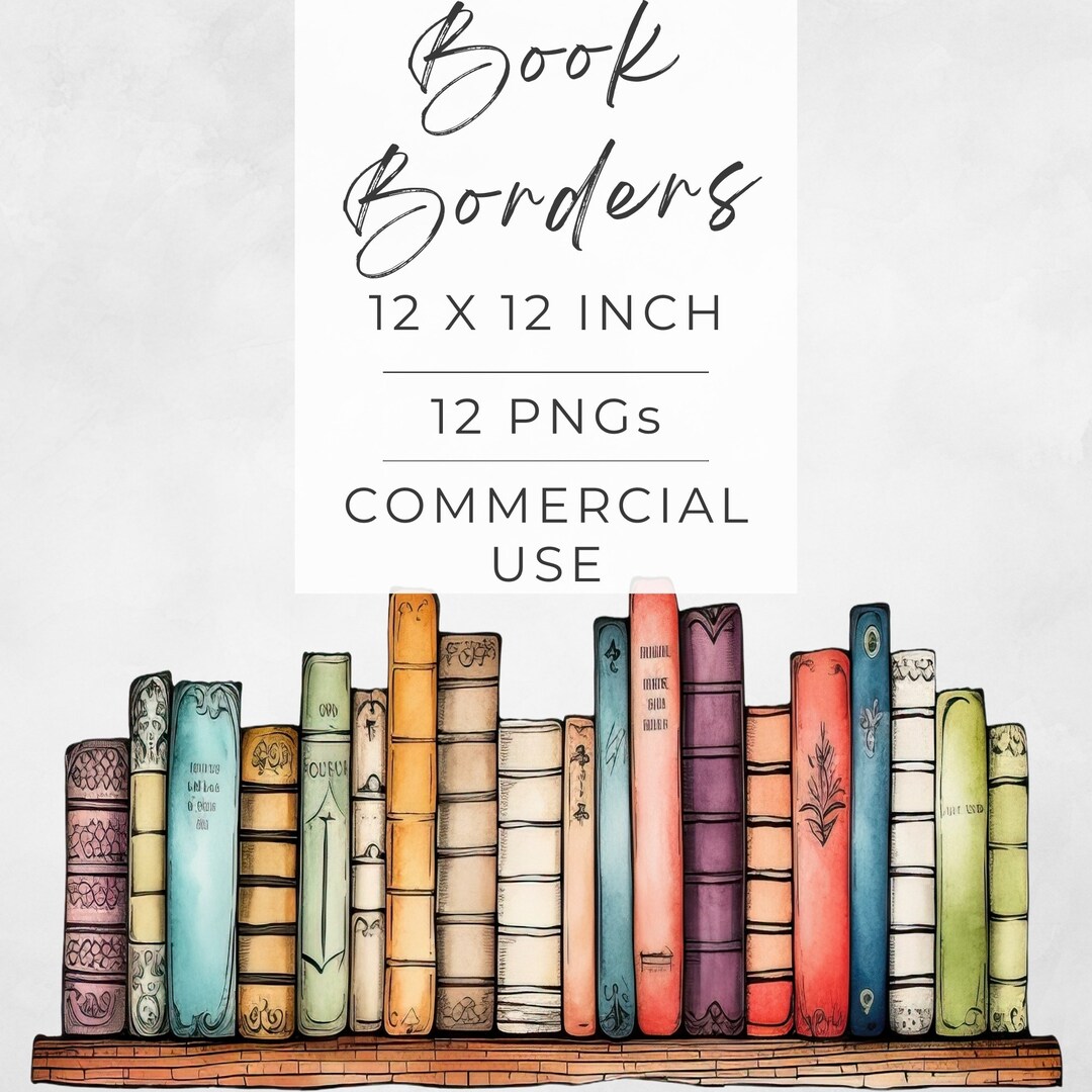 Book Borders Clipart Book Shelf Junk Journal Paper - Etsy